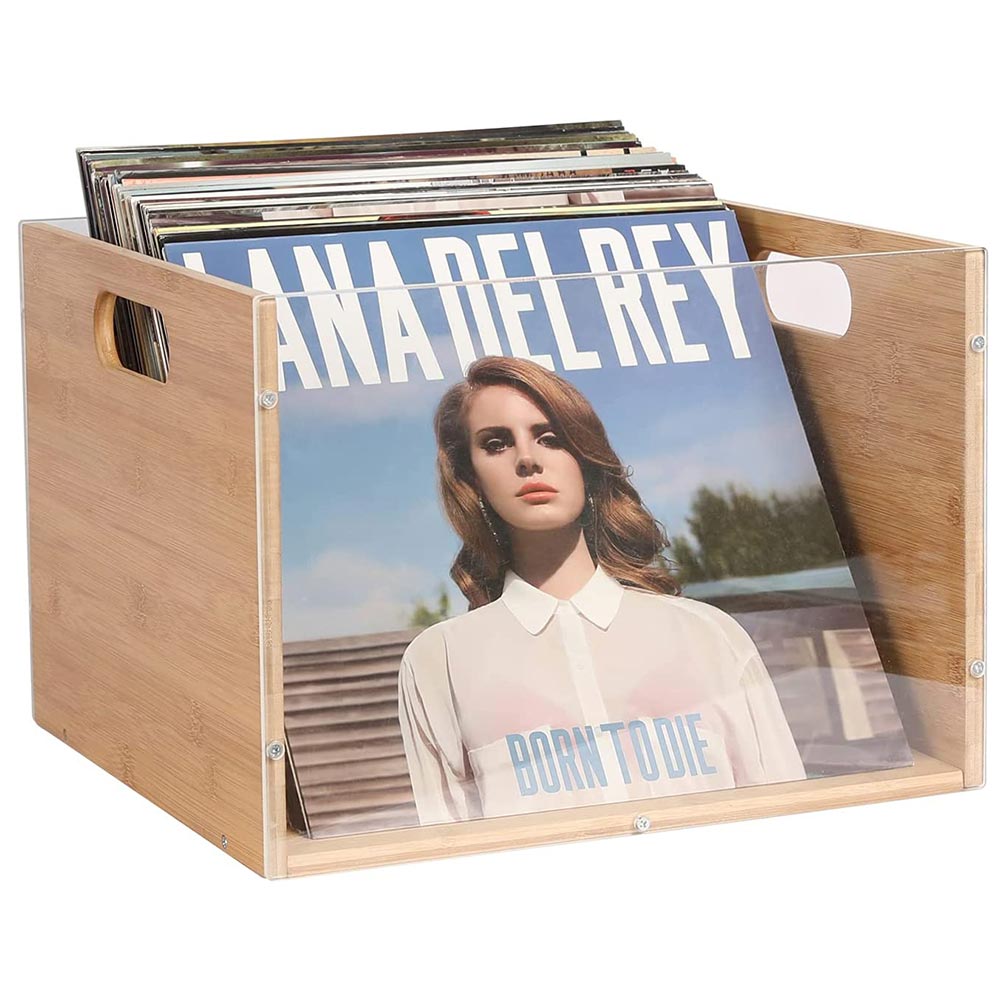 Acrylic Wooden Record Crate, Record Storage Box | X-cosrack