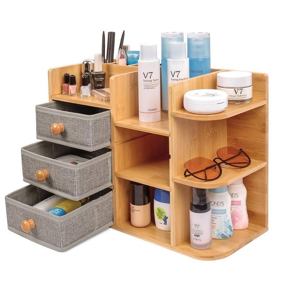 Bamboo Makeup Organizer, Cosmetic Drawer Organizer | X-cosrack