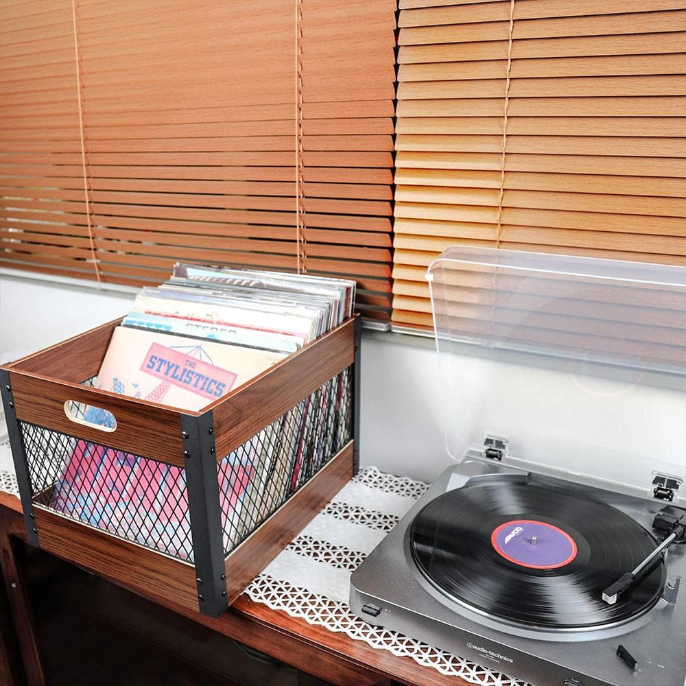 Vinyl Record Storage Case, Exquisite Metal Wood | X-cosrack